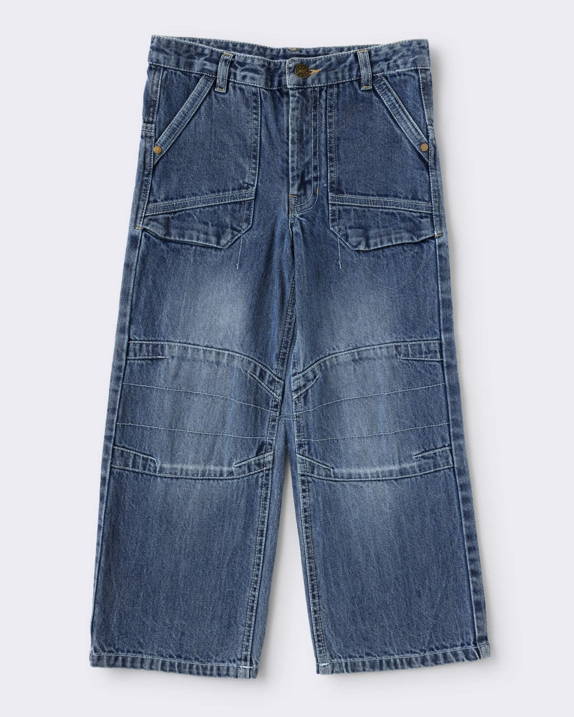 Buy Boys Utility Pocket Denim Jeans with Knee Panels | – Lilliput World
